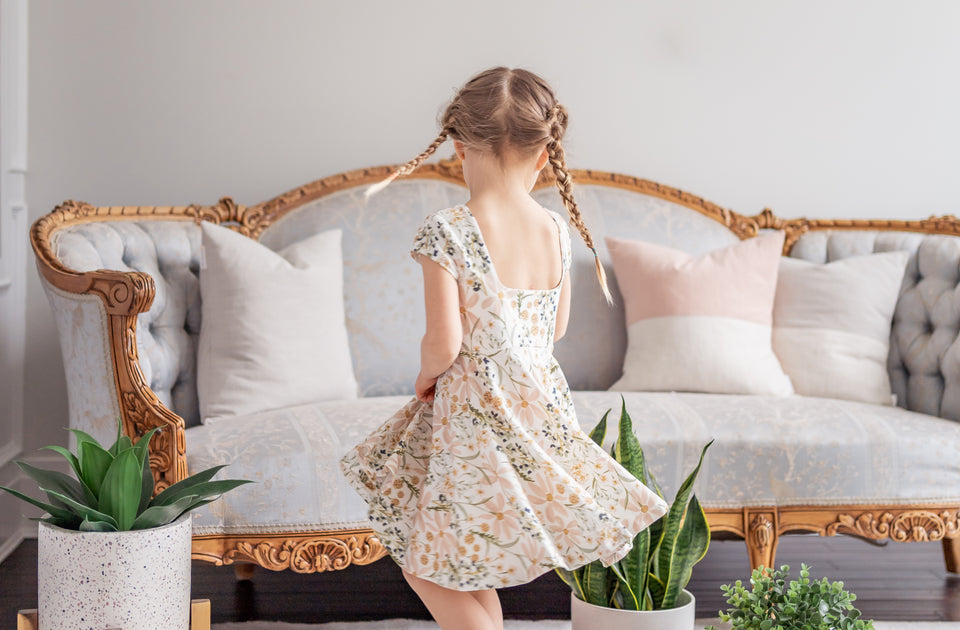 Organic Cotton Big Daisy Floral Twirl Dress For Spring – Rem and Em